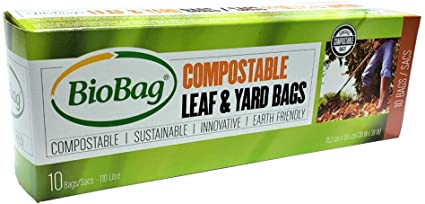 Biobag Compostable and Biodegradable Lawn and Leaf Bags for Yard Waste ...
