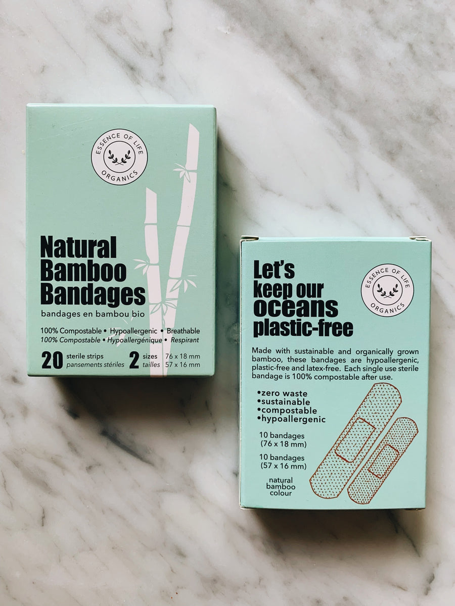 100% biodegradable Bamboo bandages, 20 strips (2 sizes) – Essence of ...