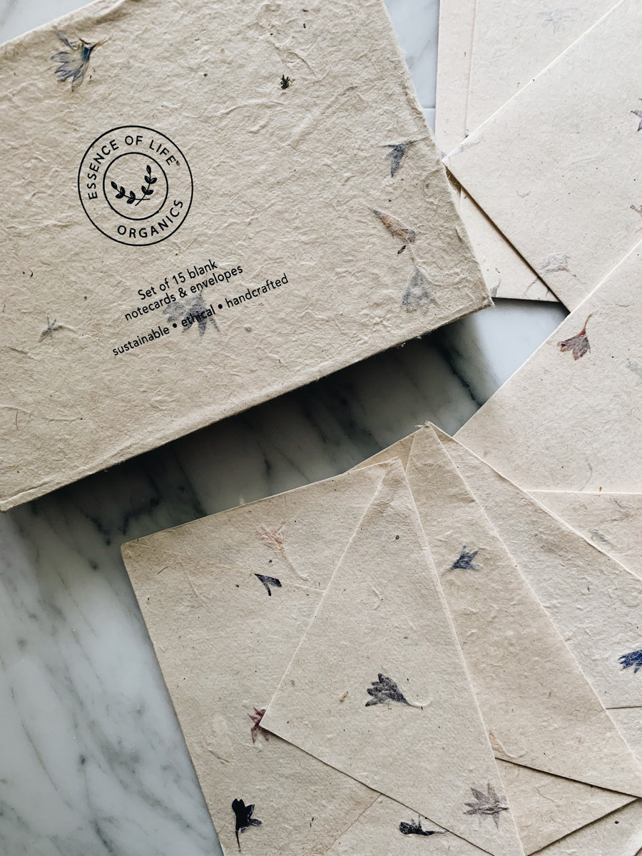 Handcrafted Botanical Notecards, set of 15 blank envelopes and cards ...