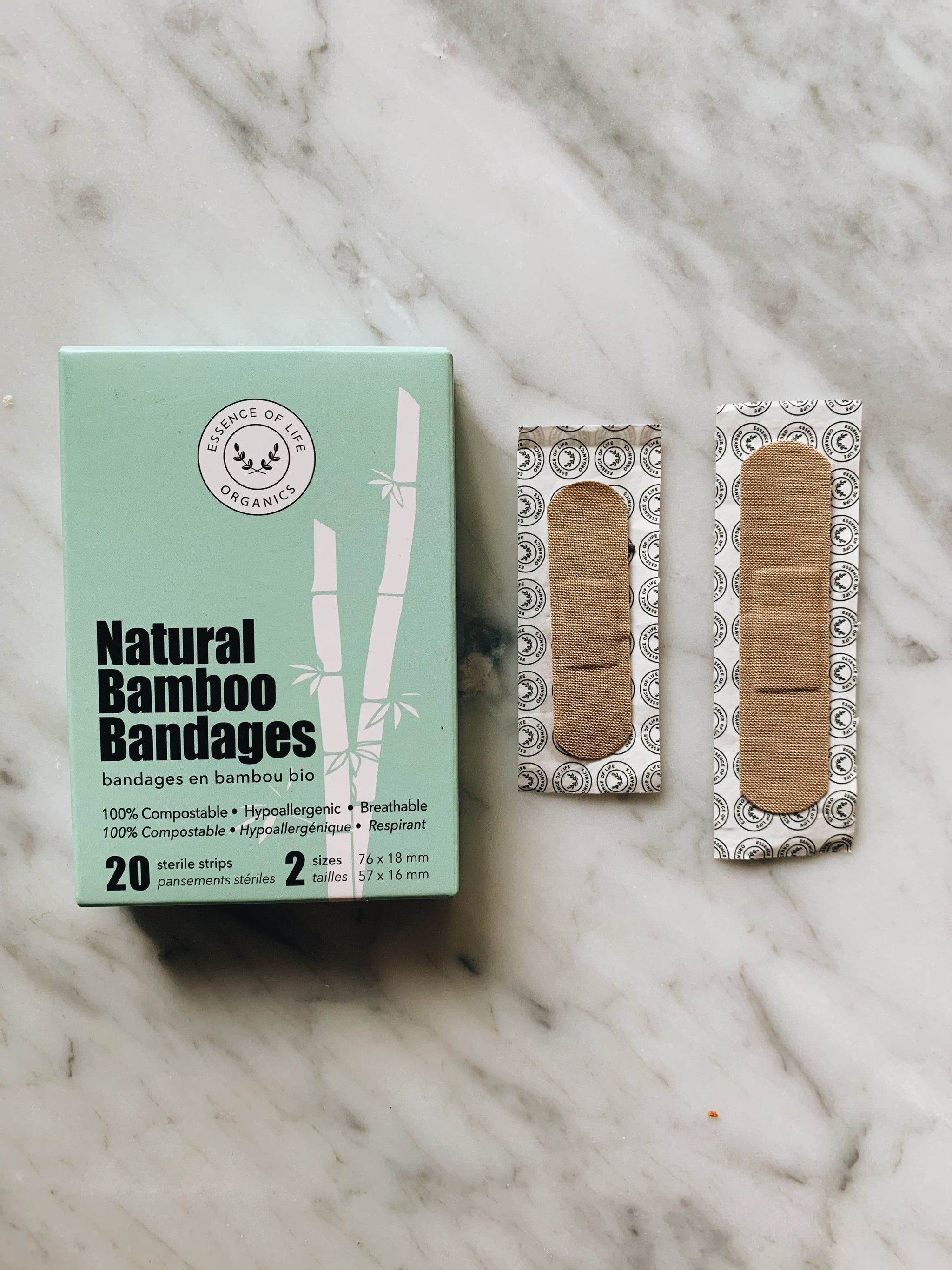 100% biodegradable Bamboo bandages, 20 strips (2 sizes) – Essence of ...